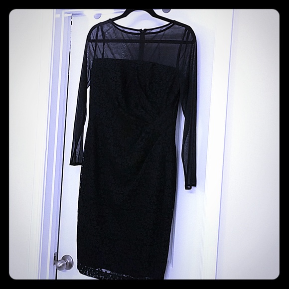 Chaps | Dresses | Nwt Gorgeous Chaps Black Lace Dress | Poshmark